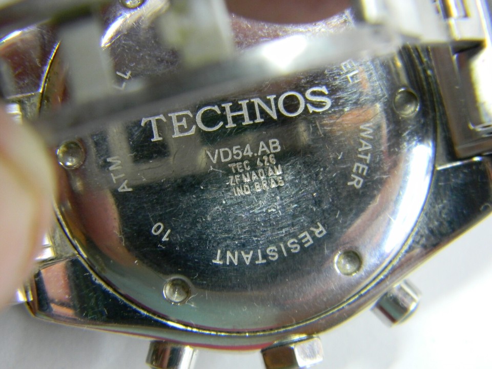 NICE VINTAGE TECHNOS CHRONOGRAPH MENS QUARTZ WATCH - NEW BATTERY - RUNS ...