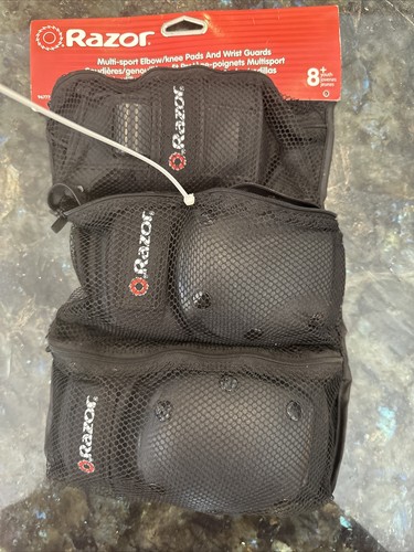 Razor Multi-Sport Elbow, Knee Pads Wrist Guards Set Ages 8+ Black ...