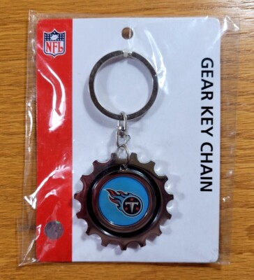 TENNESSEE TITANS Metal Gear-Shaped Design Logo NFL Football Key Ring ...
