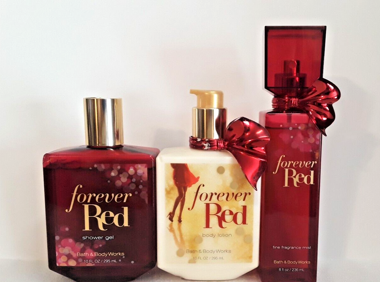 Bath Body Works Forever Red Fragrance Mist Lotion & Shower Gel SET ...