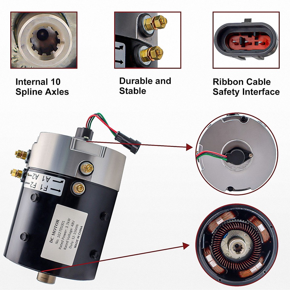 For Club Car IQ/I2 Excel Golf Cart 48 Volt Speed Motor 24 MPH w Stock ...