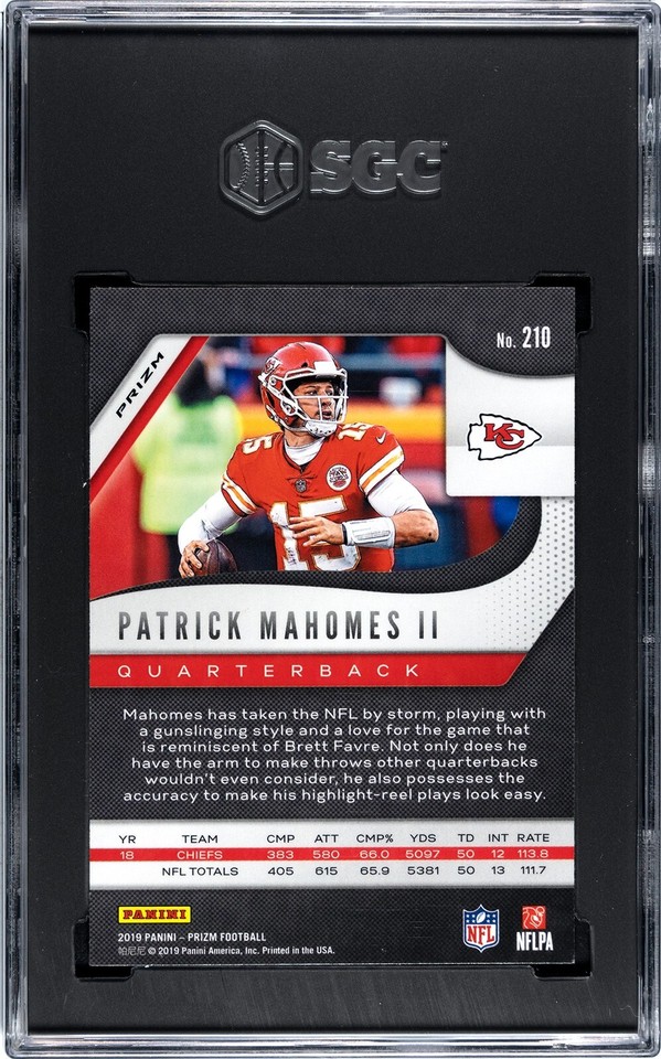 2019 PANINI PRIZM 210 PATRICK MAHOMES II RED WHITE BLUE PRIZM SGC 9.5 ...