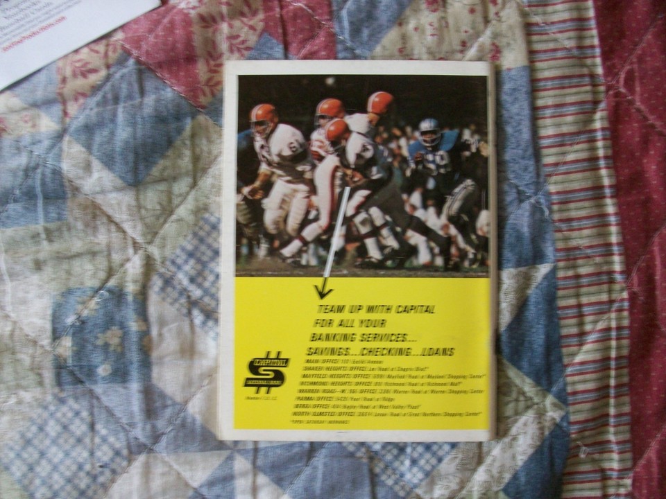1968 CLEVELAND BROWNS MEDIA GUIDE Yearbook NFL CHAMPIONSHIP GAME ...