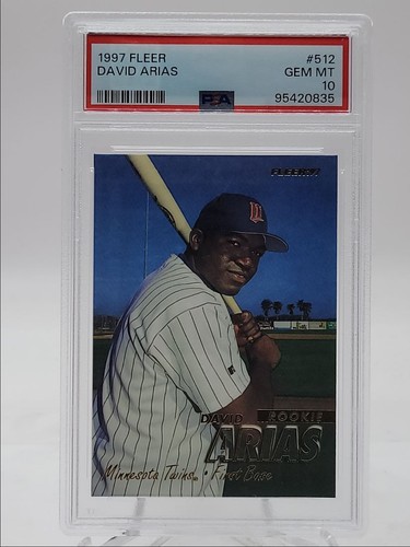 DAVID ARIAS 1997 FLEER BASEBALL ROOKIE TWINS GEM MINT RC PSA 10 Q3972 ...