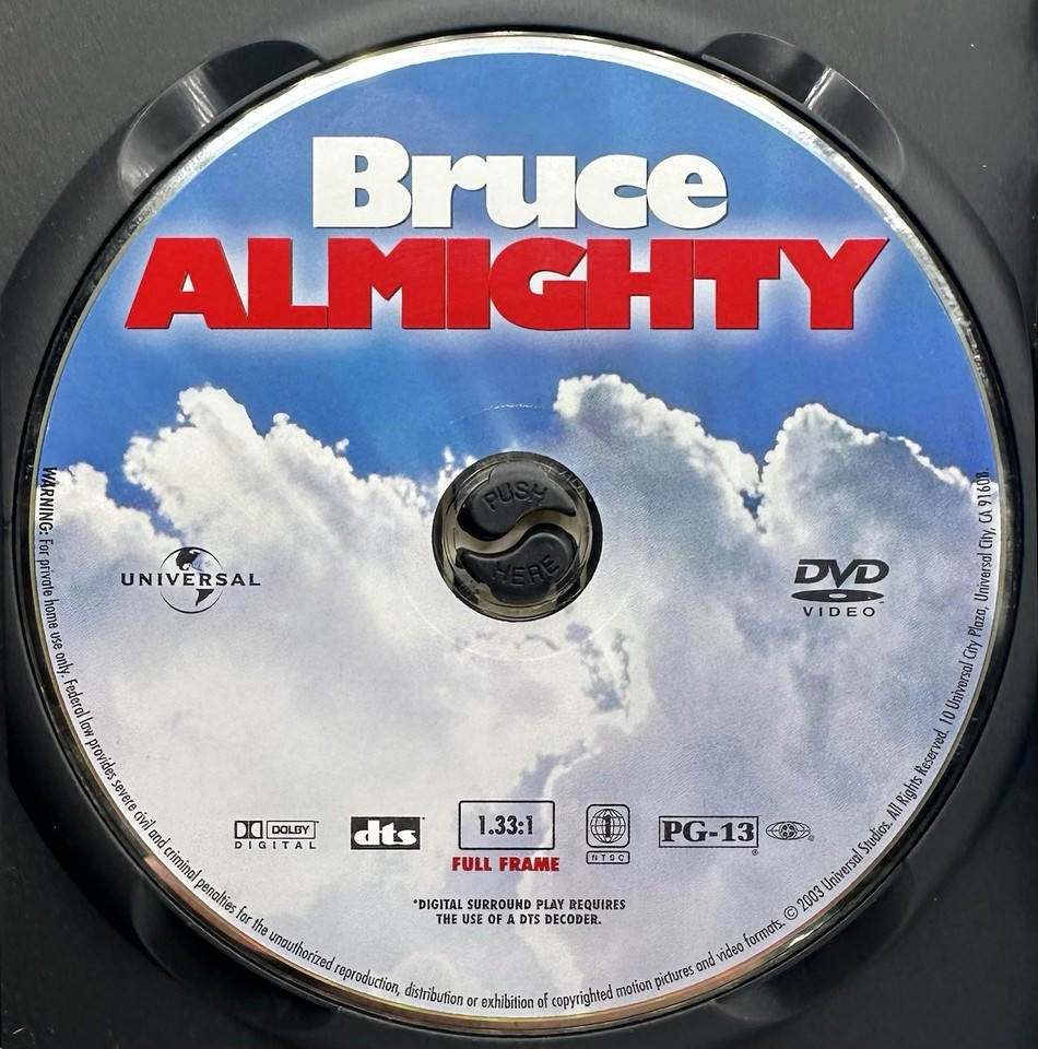 Bruce Almighty DVD Fullscreen Jim Carrey Morgan Freeman Jennifer Aniston 2003 25192282225| eBay