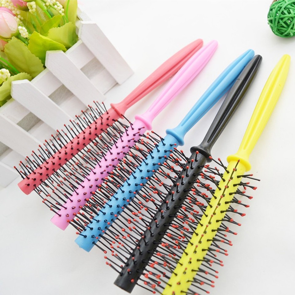 Plastic Curly Hair Styling Round Bristles Comb Brush 20 cm | eBay Australia