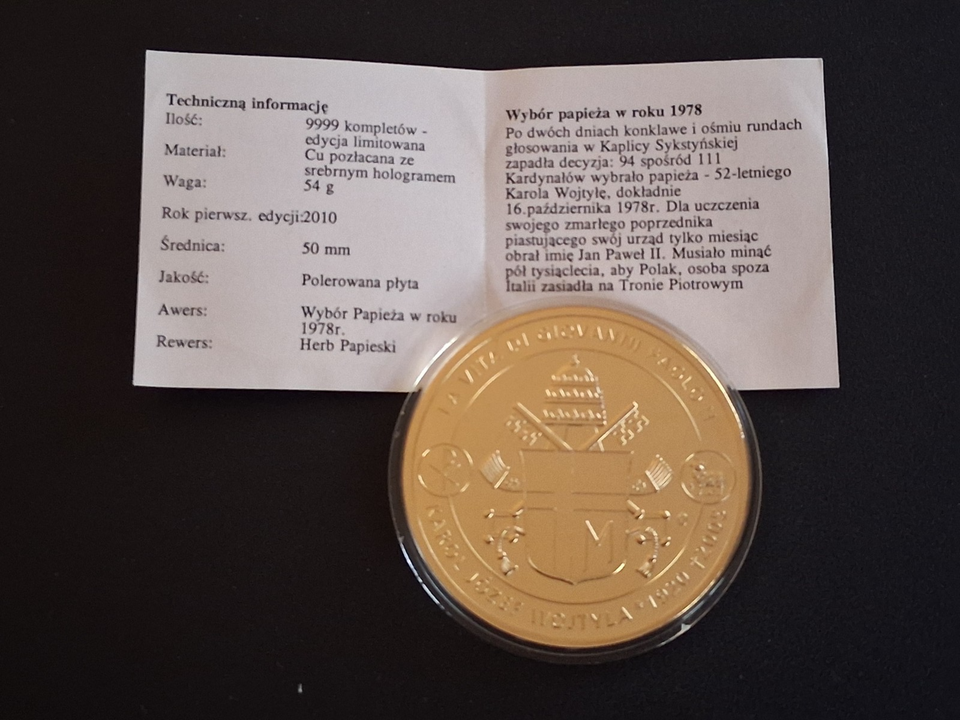 Windsor Mint Pope John Paul II "The Papal Conclave 1978" 50 mm 2010 ...
