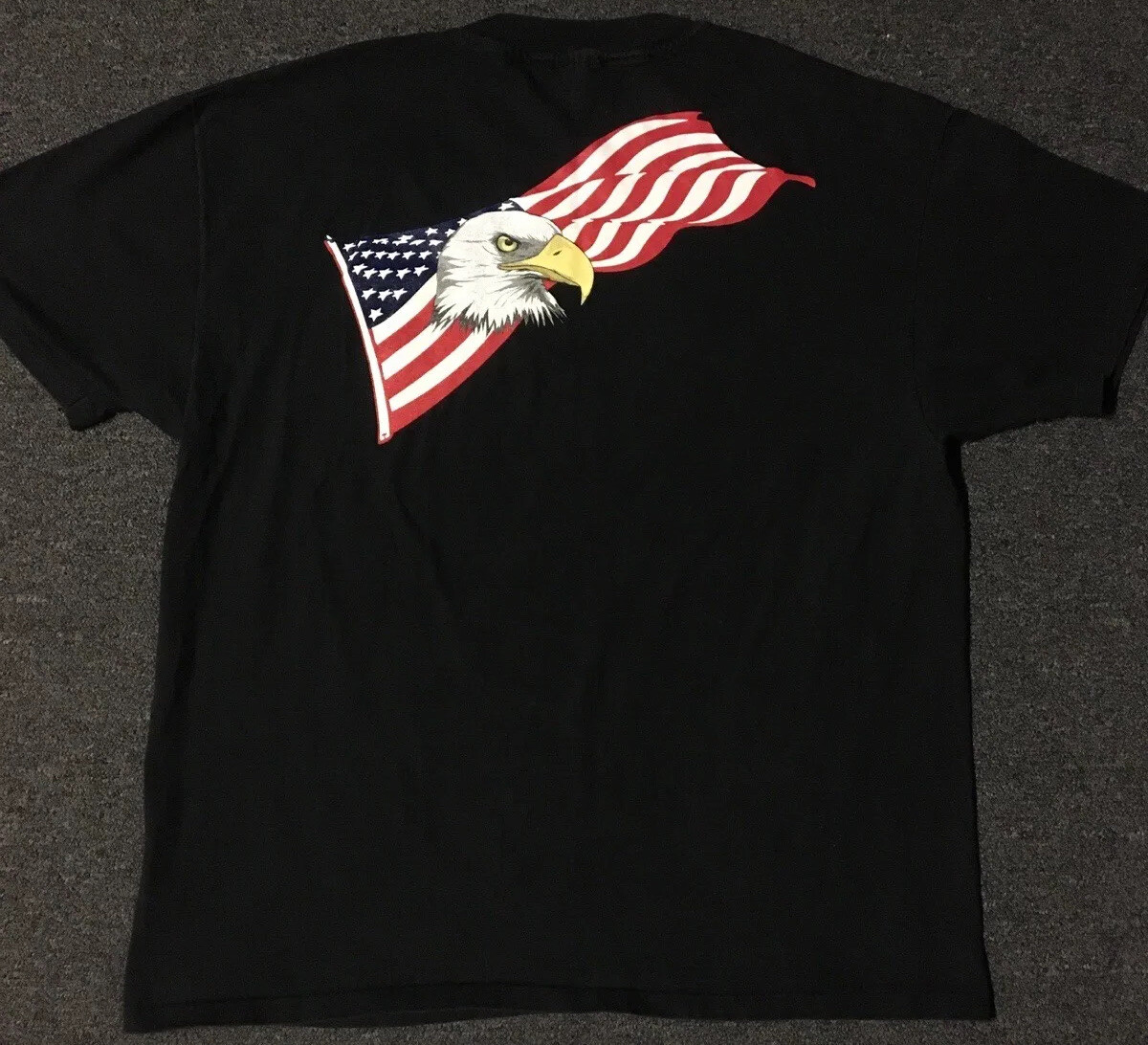 Vtg 90s US Air Force Eagle Flag Faded Shirt XL Milita… - Gem