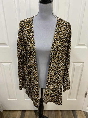 Venus Open Cardigan Sweater Duster Women’s Larg Leopard Animal Print ...