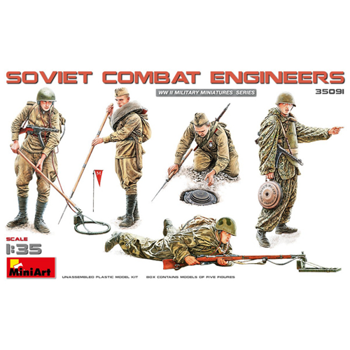 SOVIET COMBAT ENGINEERS KIT 1:35 Miniart Kit Figure Militari Modellino ...