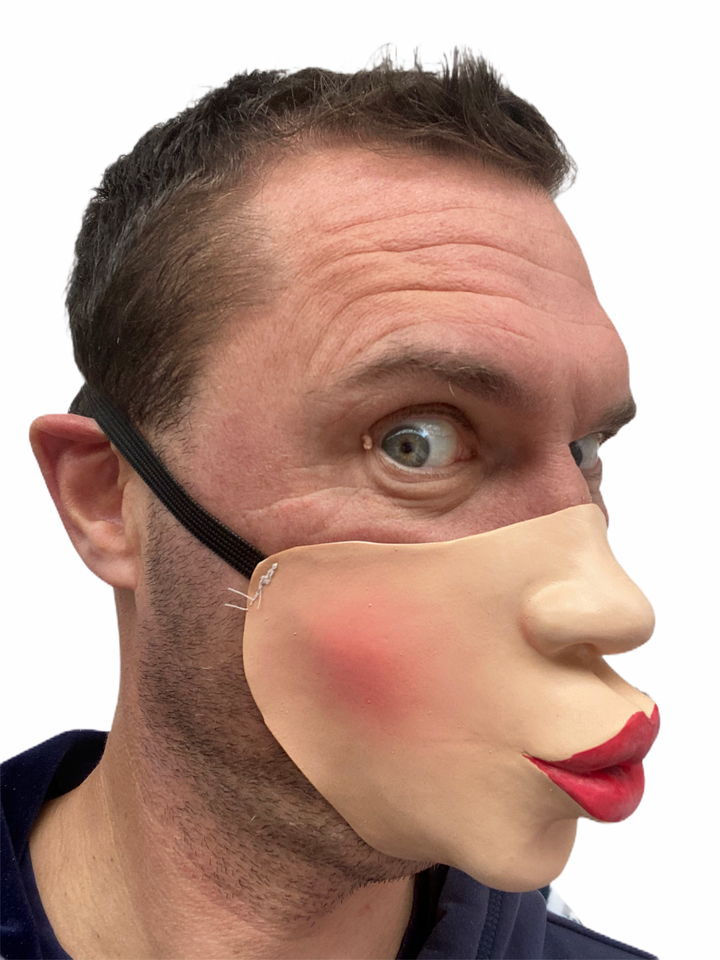Funny Half Face Mask Kiss Jagger Big Lips Girl Pout Lip Stag Party ...