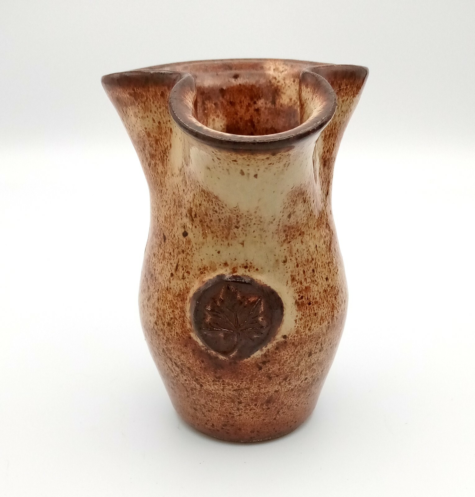 Pottery Syrup Small Pitcher, Maple Leaf Embossed, Stamped "Maine" and ...