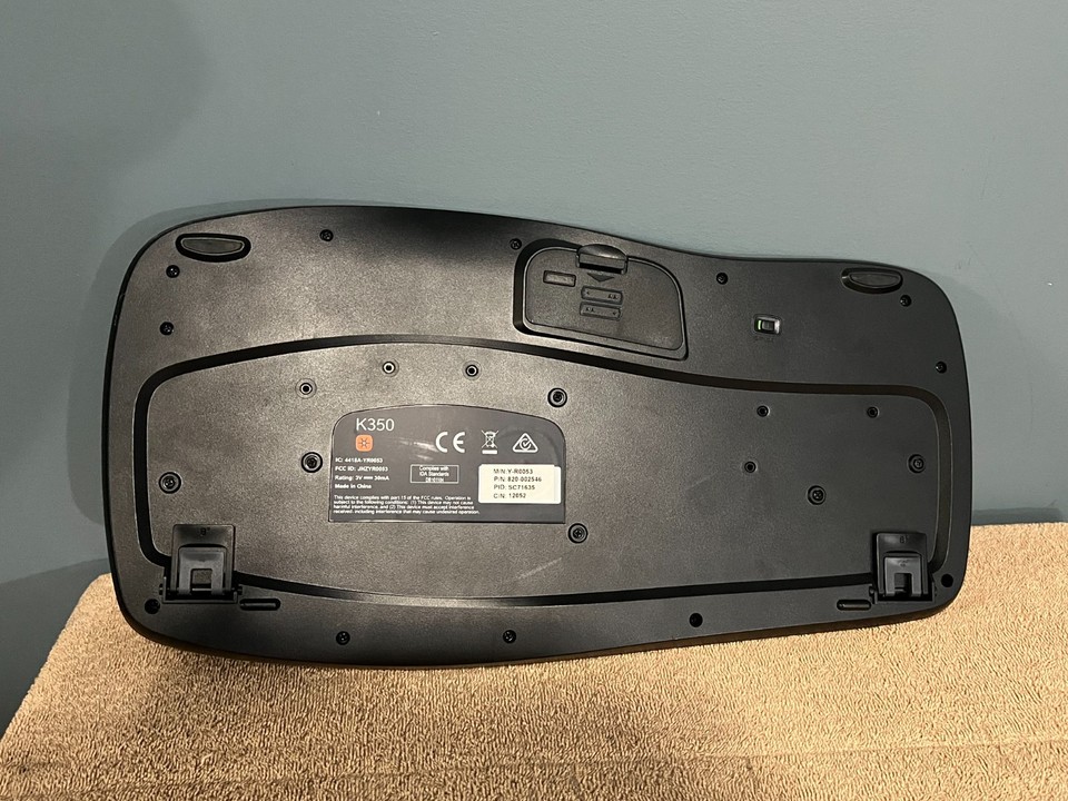 Logitech K350 Wave Keyboard Black Unifying Wireless NO USB Receiver | eBay