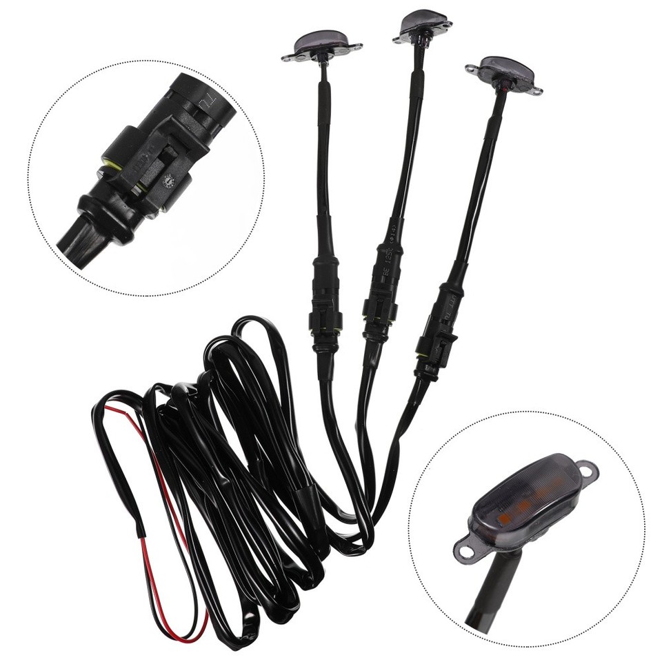 3Set LED Car Eye Light Amber Warning Light Car Grille Lighting Kit ...