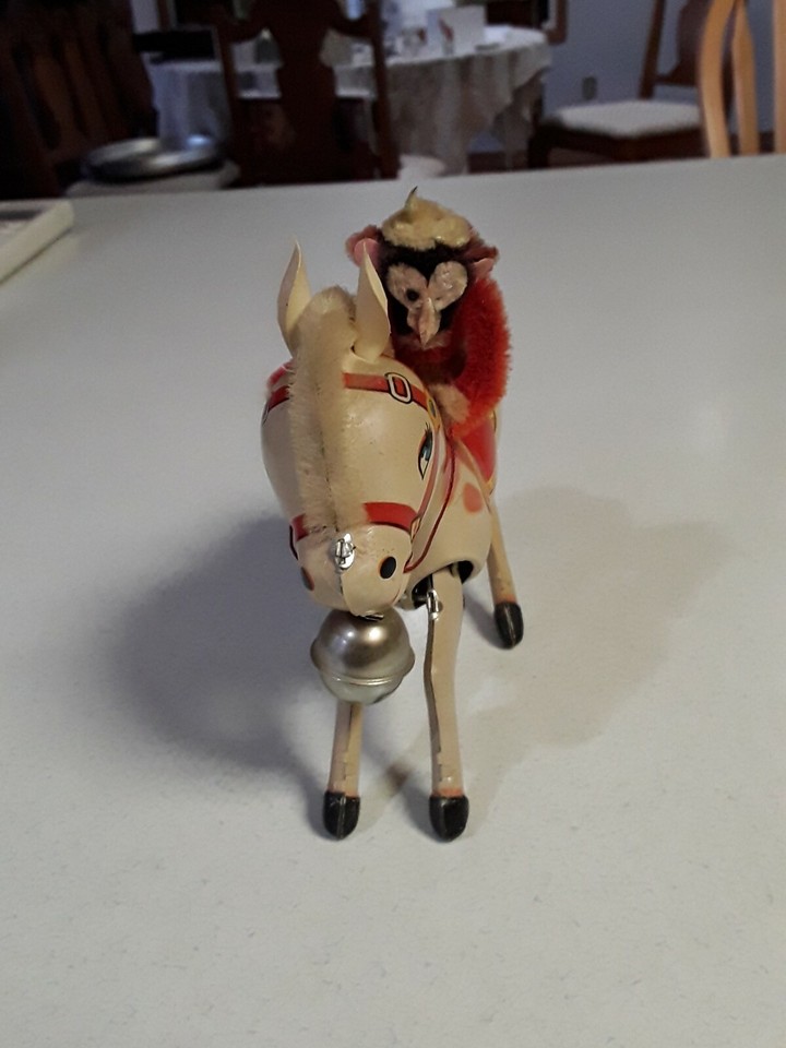 Old Vintage Tin Wind up Horse with Monkey Rider From China | eBay
