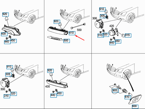 Mercedes-Benz E-class W212 Left DRL LED Light A0999065300 Genuine for ...