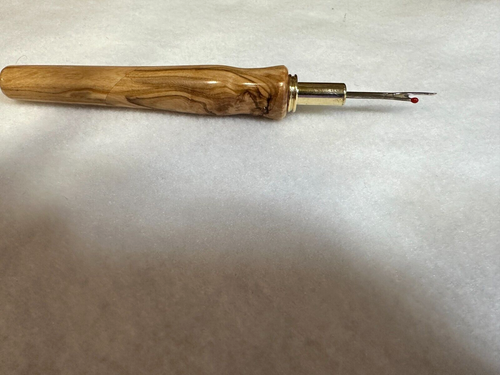 Hand carved BETHLEHEM OLIVE Wood seam ripper sewing tool 24k gold ...
