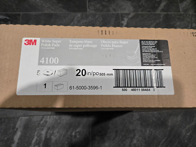 Box of 5 3M Super Polish Floor Pad 4100 20" Diameter White (G) | eBay