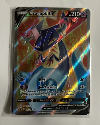 Dragapult V FULL ART ULTRA RARE 183/192 SWSH Rebel Clash Pokemon NM | eBay