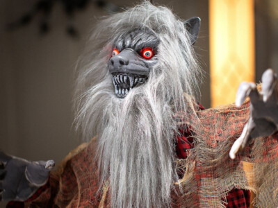 Hanging Animated Werewolf Prop Halloween Decor Life Size Haunted House ...