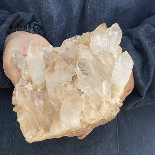 6.33LB Natural Yellow and white quartz Cluster Vug crystal point ...