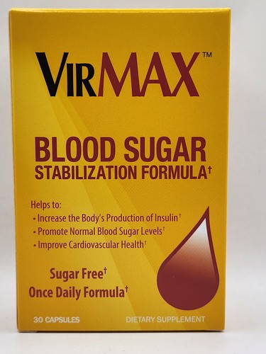 VirMax Blood Sugar Stabilization Formula Cardiovascular Supplement 30CT ...