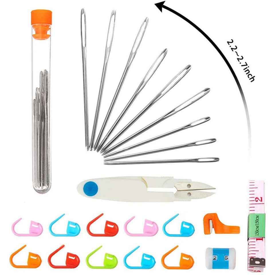 Crochet Tool Set Handle Hooks kit Needles knitting Yarn Stitch ...
