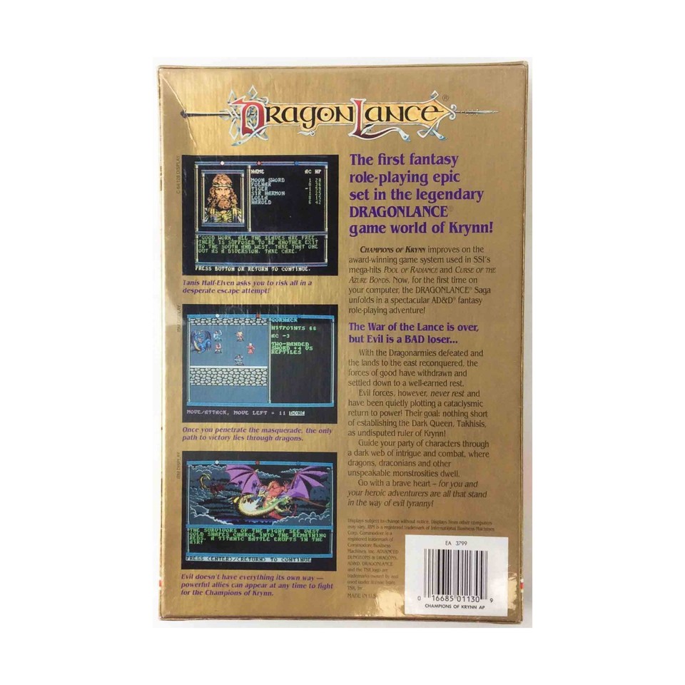 D&D Computer Game Champions of Krynn (Apple 5 1/4") VG+ 16685011309| eBay