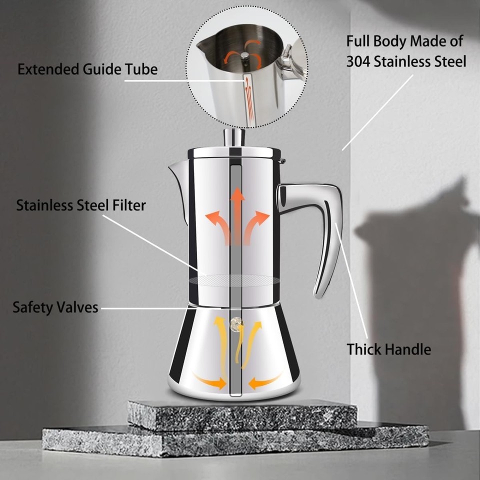 Moka Pot Stovetop Espresso Maker Mocha Coffee Machine | eBay