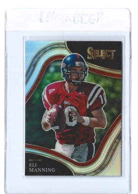 2022 Panini Select Draft Picks Field Level Silver Prizm Eli Manning ...