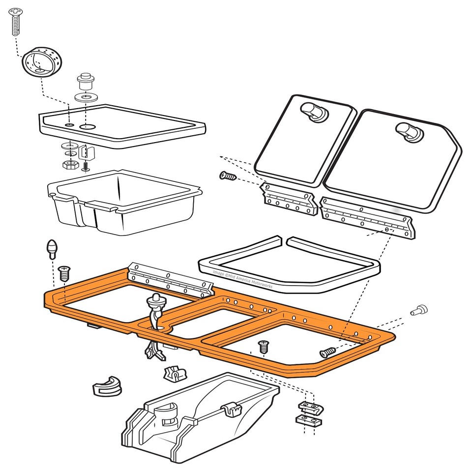 Black Storage Compartment 3 Door Trim Frame for 1968-79 C3 Corvette ...