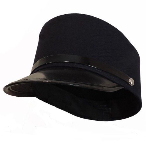 Adult Navy Blue Engineer Train Conductor Hat Cap With Black Vinyl Brim ...
