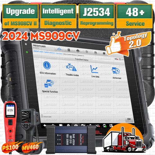 2024 Autel MaxiSYS MS909CV Upgraded MS908CV Heavy Duty Truck Diagnostic ...