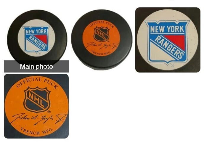 NEW YORK RANGERS NHL VINTAGE GT SLUG OFFICIAL JOHN ZIEGLER TRENCH MFG ...