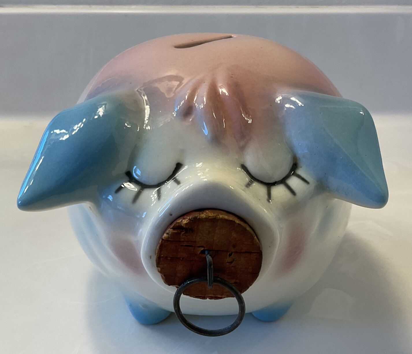 Vintage 1957 Hull USA Corky Pig Piggy Bank With Cork Snout & Pull Ring ...