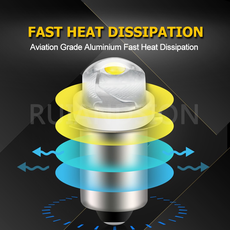 1X P13.5S DC3V-18V LED Upgrade Bulb White Maglite D/C Cell Flashlight ...