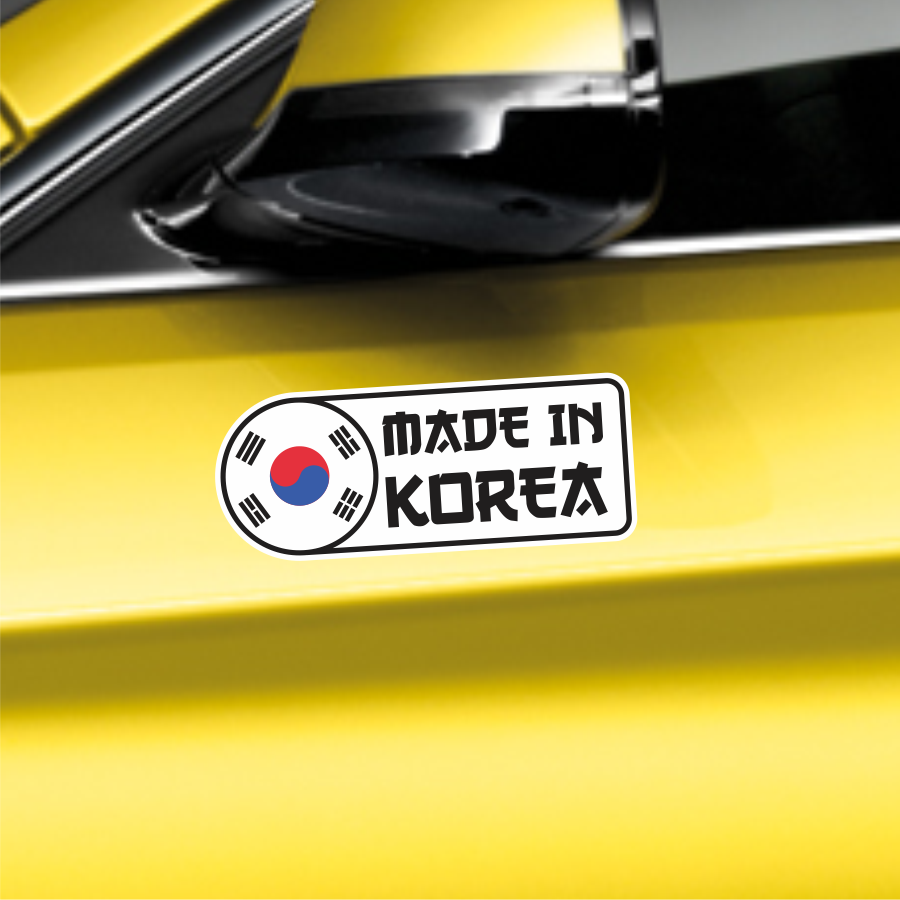 Made In Korea Car Sticker Set Vinyl Decal Flag Sticker For Hyundai ...