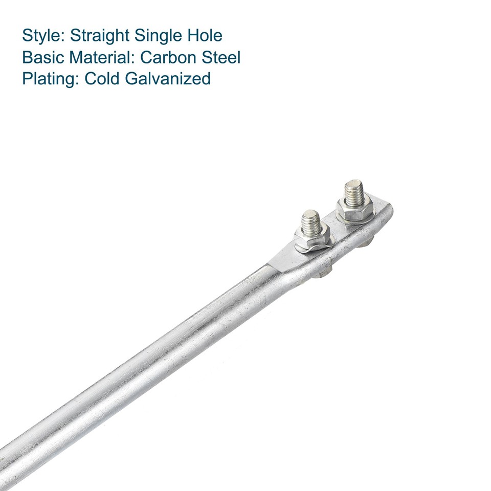 2 Pcs Ground Rod Cold Galvanized Pin 3.3ft Straight Double Hole ...