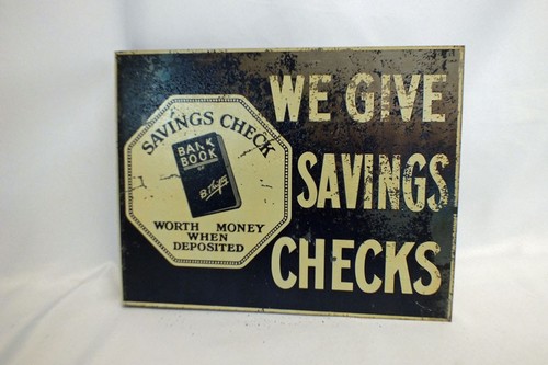 Vtg 1920s 1930s Bank Book Flange Sign Advertising Savings Checking ...