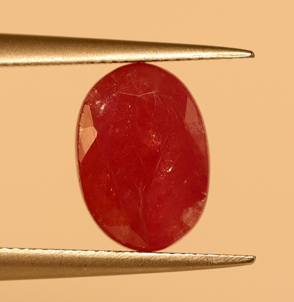 2.97 Ct Untreated Natural Loose Ruby 9 x 6 mm Red Color Oval Cut ...