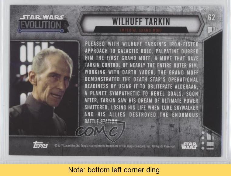 2016 Topps Star Wars Evolution Purple Lightsaber Grand Moff Tarkin #62 ...