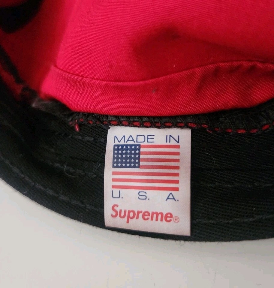 FW18 Supreme Seiteneinsatz Camp Kappe Rot Großes Logo Hut Hergestellt ...