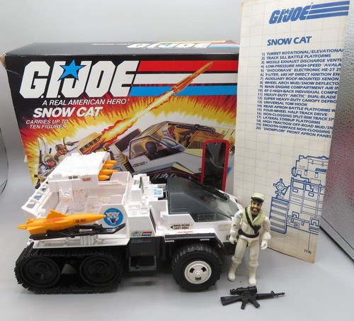 1985 GI JOE Snow Cat w/ Pilot Frostbite & Box & Blueprints 100% ...