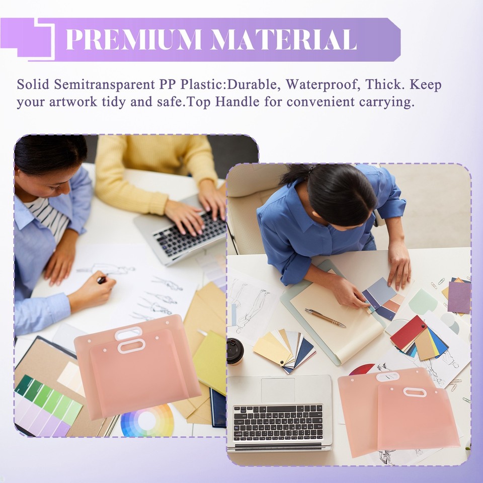 3X(2Pcs Plastic Art Portfolio Folder Arts Storage Case for ...