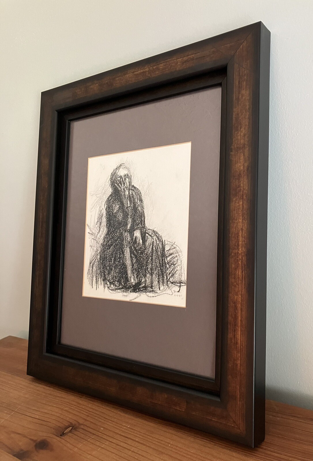 Old Woman - In the Manner of Käthe Kollwitz Fine Art Crayon on Paper ...