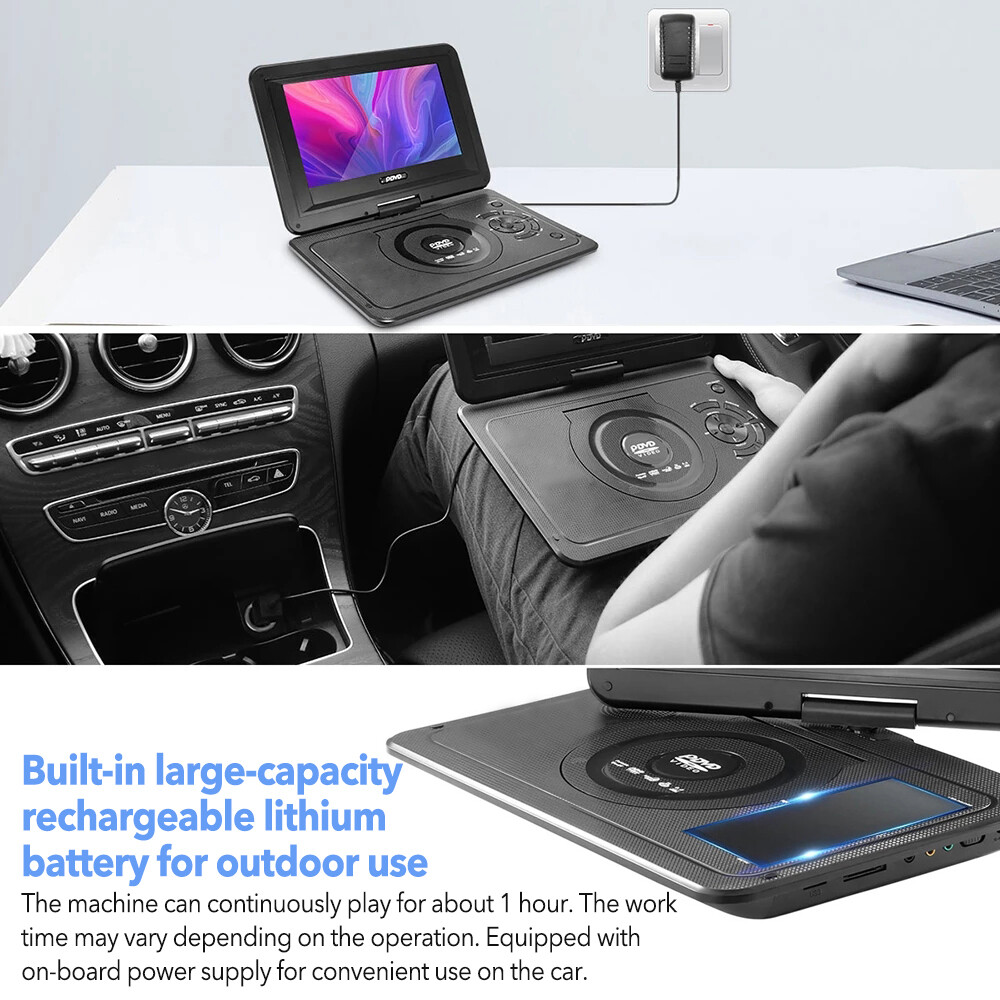 Rechargeable DVD Player CD Portable 16:9 LCD Swivel Screen AV Game ...