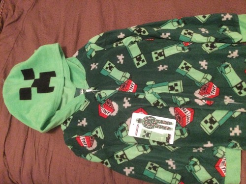 Minecraft Long Sleeve Sleeper Blanket Pajama Boy Size M (8/10) with ...