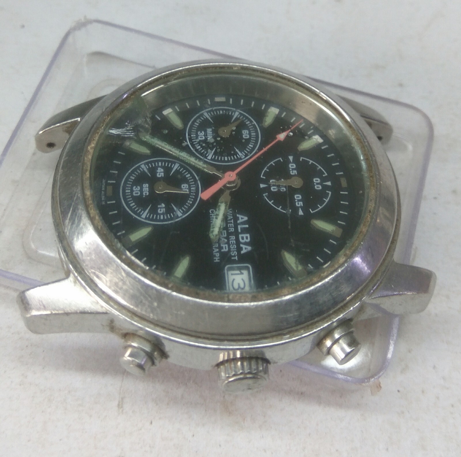 USED ALBA V657-X062 QUARTZ CHRONOGRAPH WATCH FOR PARTS & REPAIR ...
