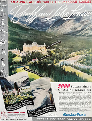 Canadian Pacific Ad 1939 Banff Springs Hotel, Mile High Golf Course ...
