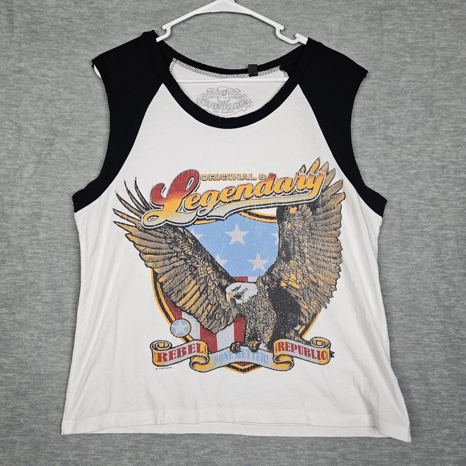 Rebel Republic Women's Legendary Eagle Cut-off Raglan… - Gem